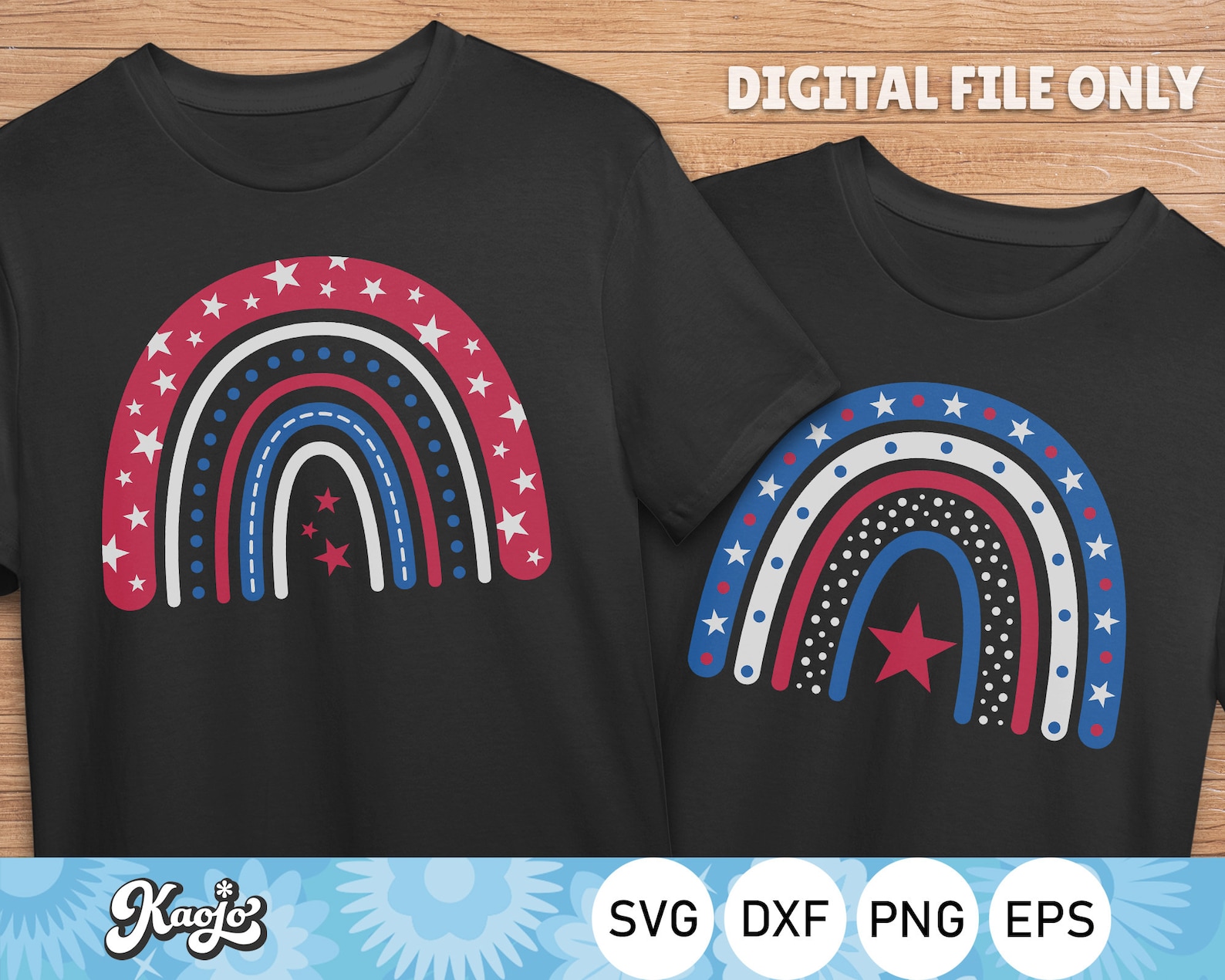 4th of July Rainbow Svg Bundle, Patriotic US Falg Rainbow Svg, American ...