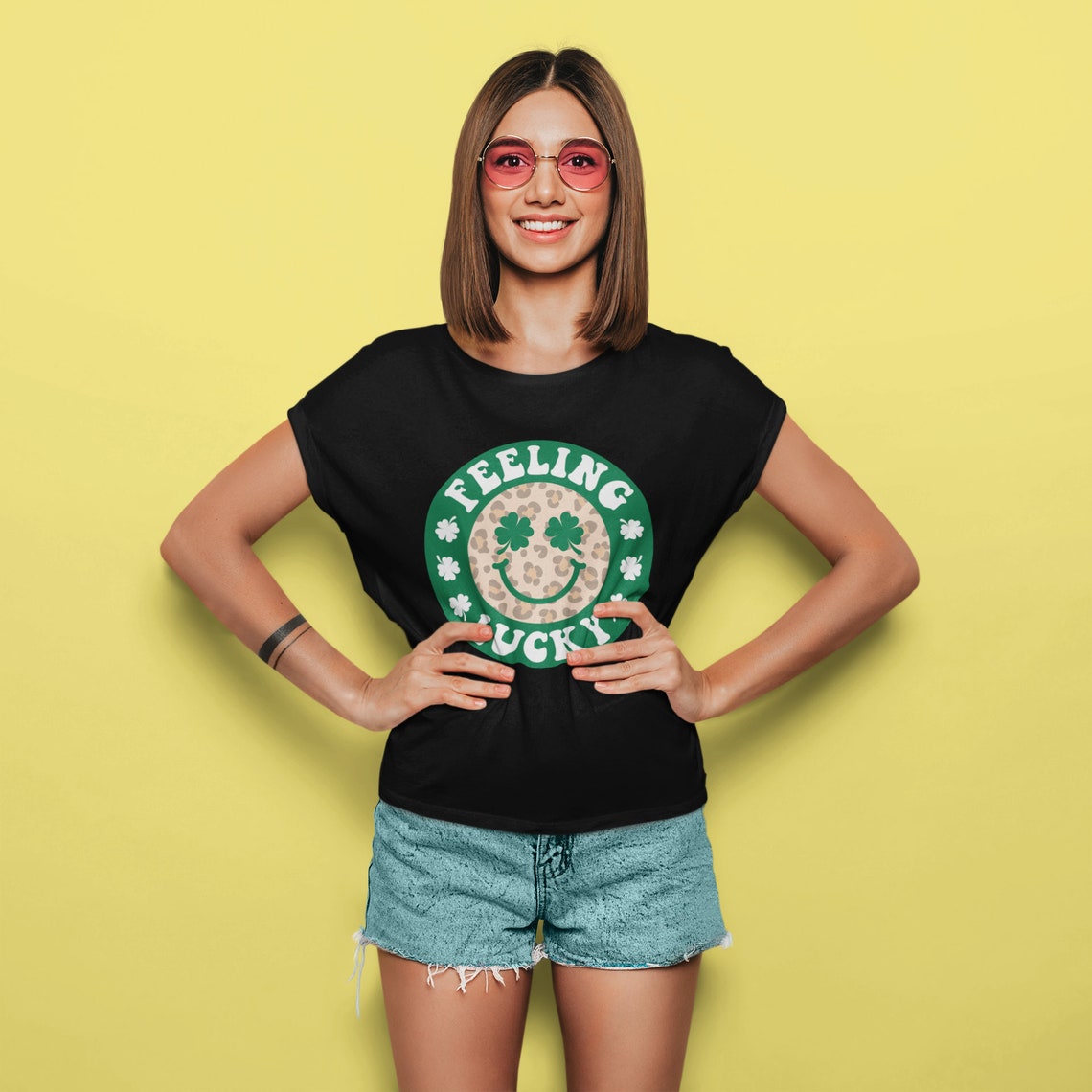 Feeling Lucky Svg Smiley Face Svg Lucky Shamrock Svg Happy | Etsy