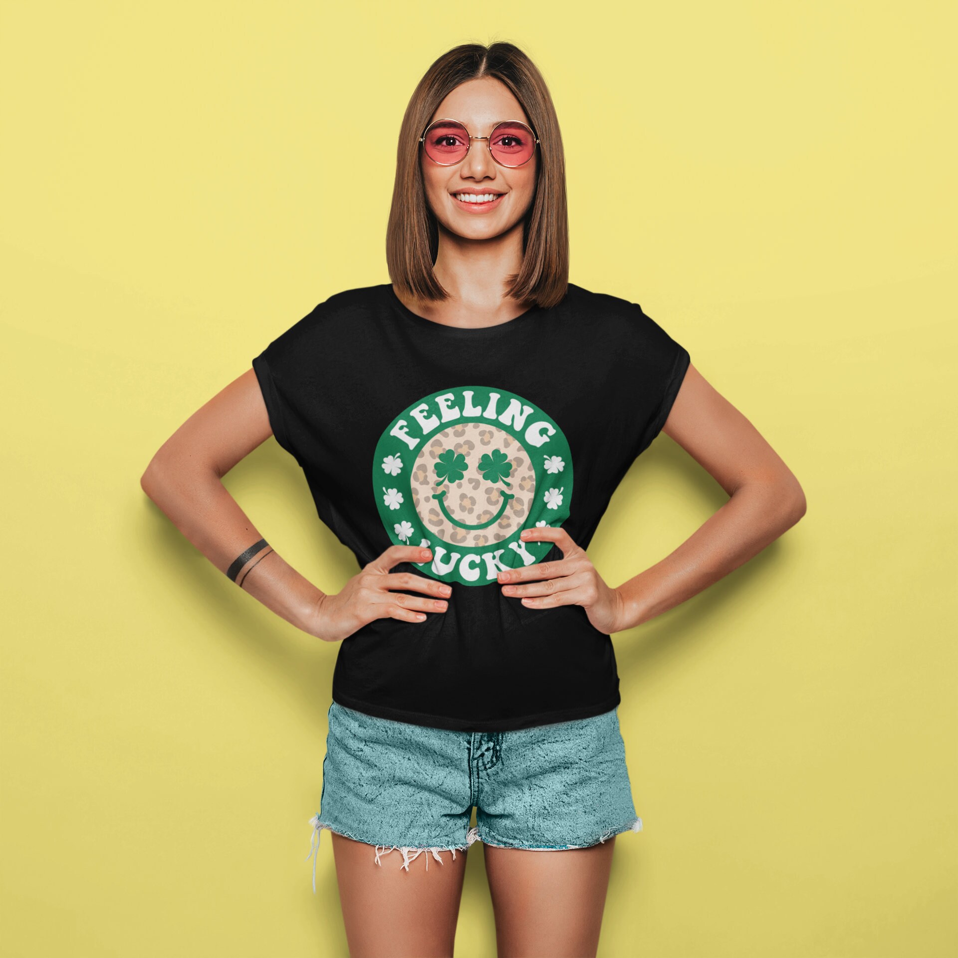 Feeling Lucky Svg Smiley Face Svg Lucky Shamrock Svg Happy | Etsy