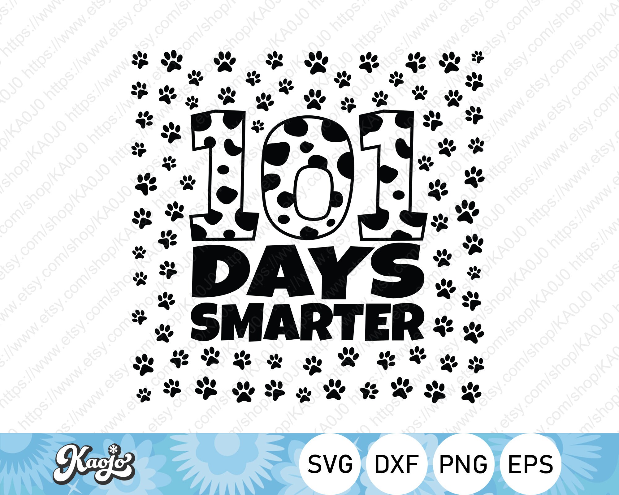 101 Days Smarter SVG 100th Day Smarter SVG Teacher Days Dog | Etsy