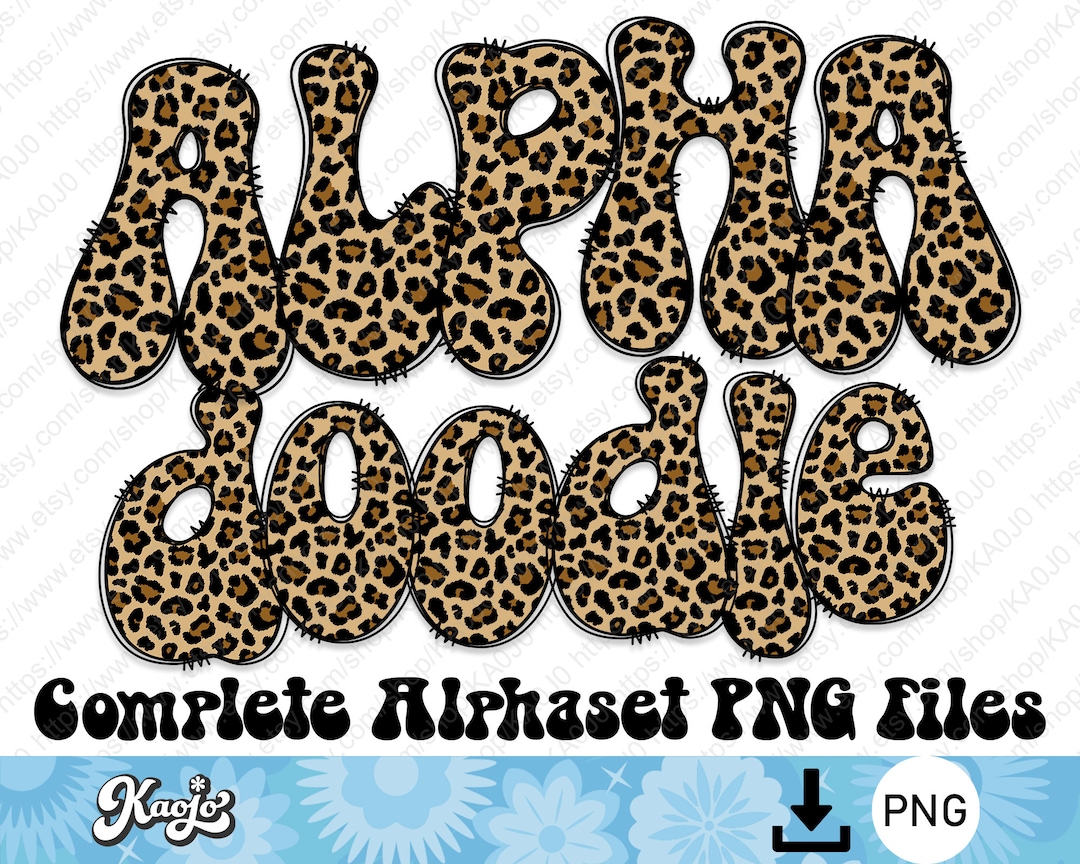 Leopard Print Doodle Letters PNG, Cute Leopard Pattern Alphabet ...