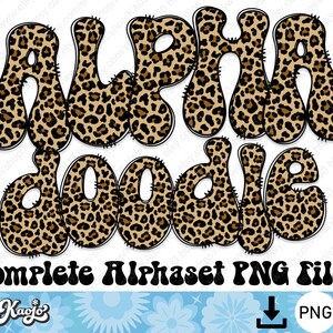 Leopard Print Doodle Letters PNG, Cute Leopard Pattern Alphabet ...