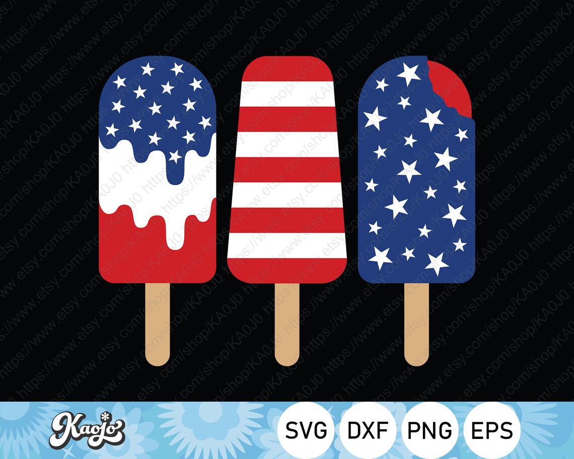 Popsicle American Flag SVG, Patriotic 4th of July Popsicle SVG ...