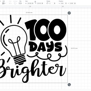 100 Days Brighter SVG, 100th Day Brighter SVG, Teacher Days, Brighter ...