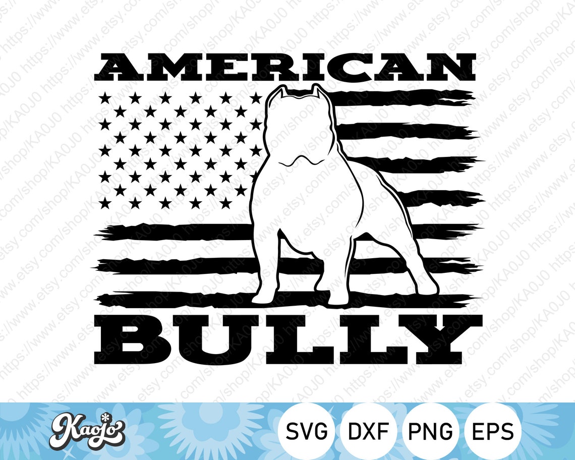 American Bully SVG American Flag Pitbull SVG Distressed USA | Etsy