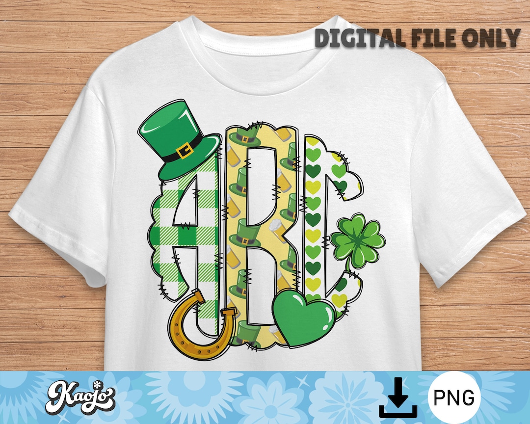 St Patrick's Day Doodle Monogram Letter PNG, Leprechaun Hat Alphabet ...