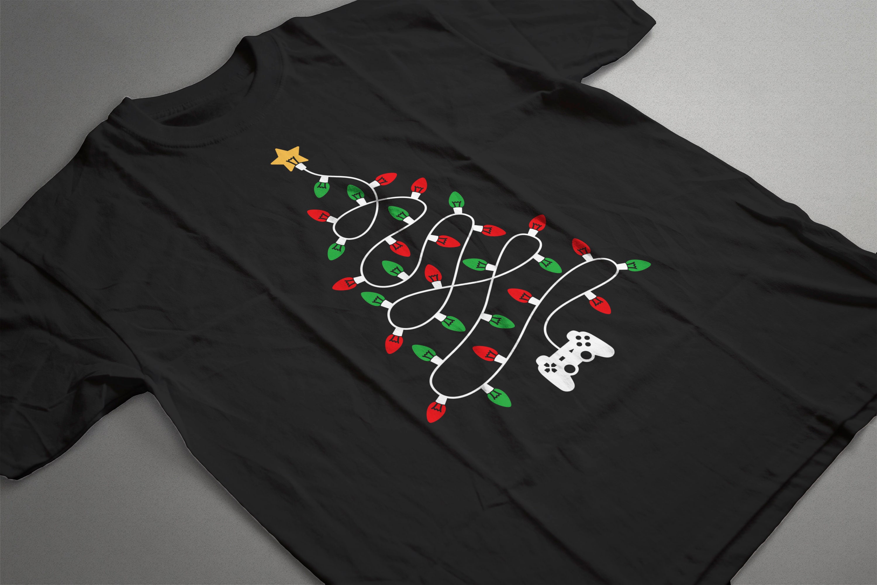 Christmas Tree Gamer Svg Game Controller Christmas Lights - Etsy