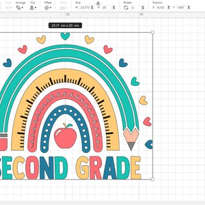 Second Grade Rainbow Svg, First Day of School Svg, Back to School Svg ...