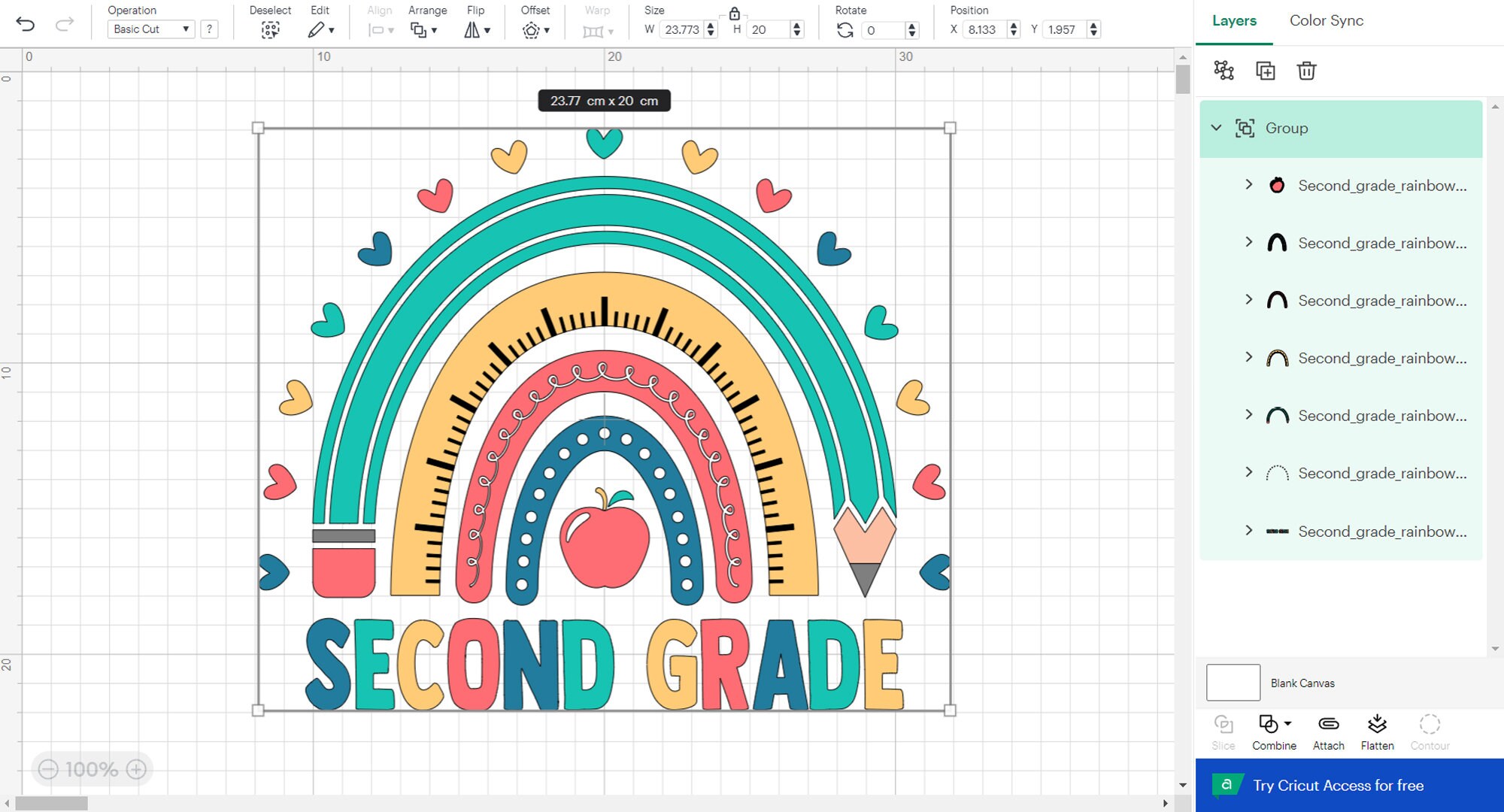 Second Grade Rainbow Svg, First Day of School Svg, Back to School Svg ...