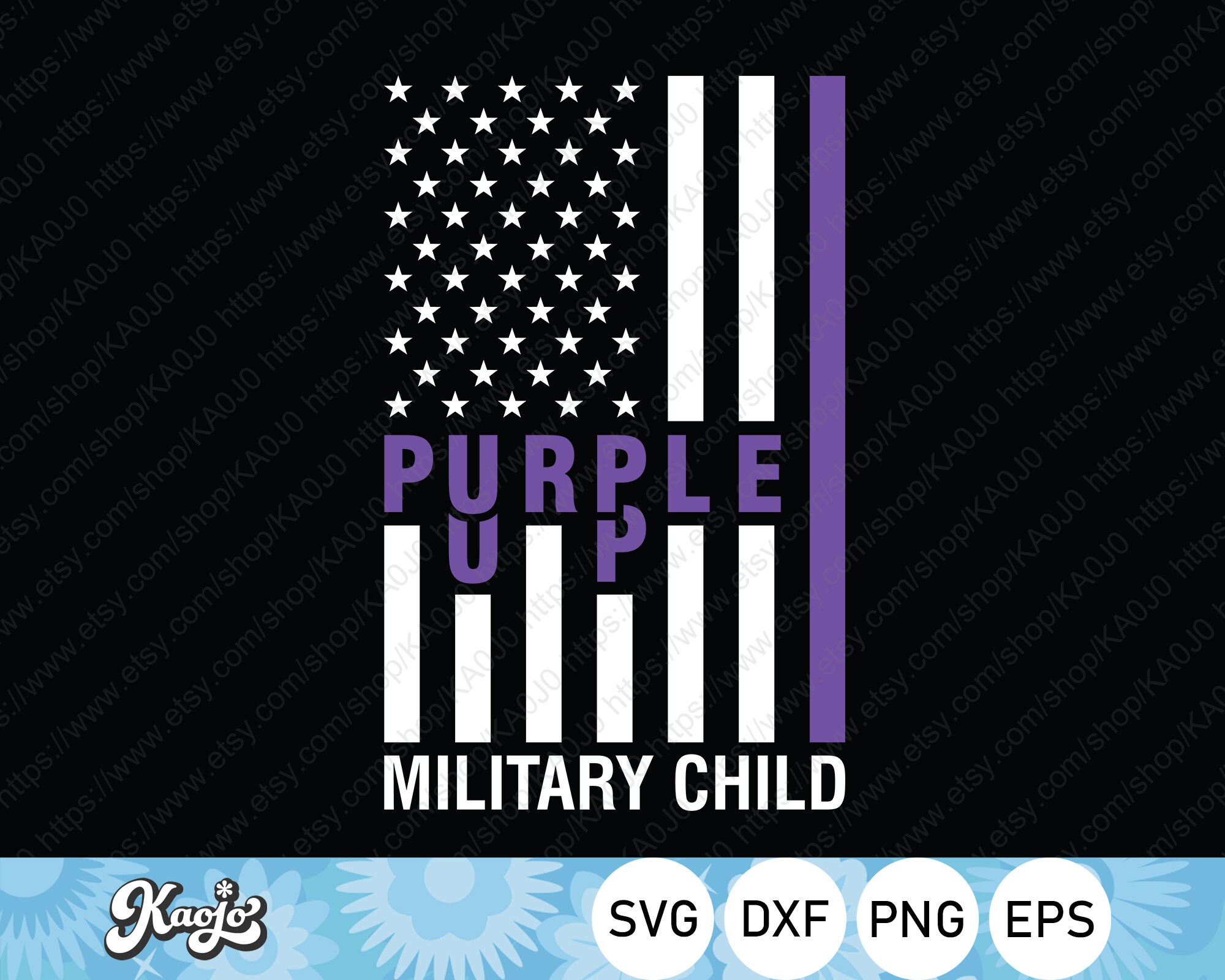 Military Child American Flag SVG Purple Up Military Child | Etsy