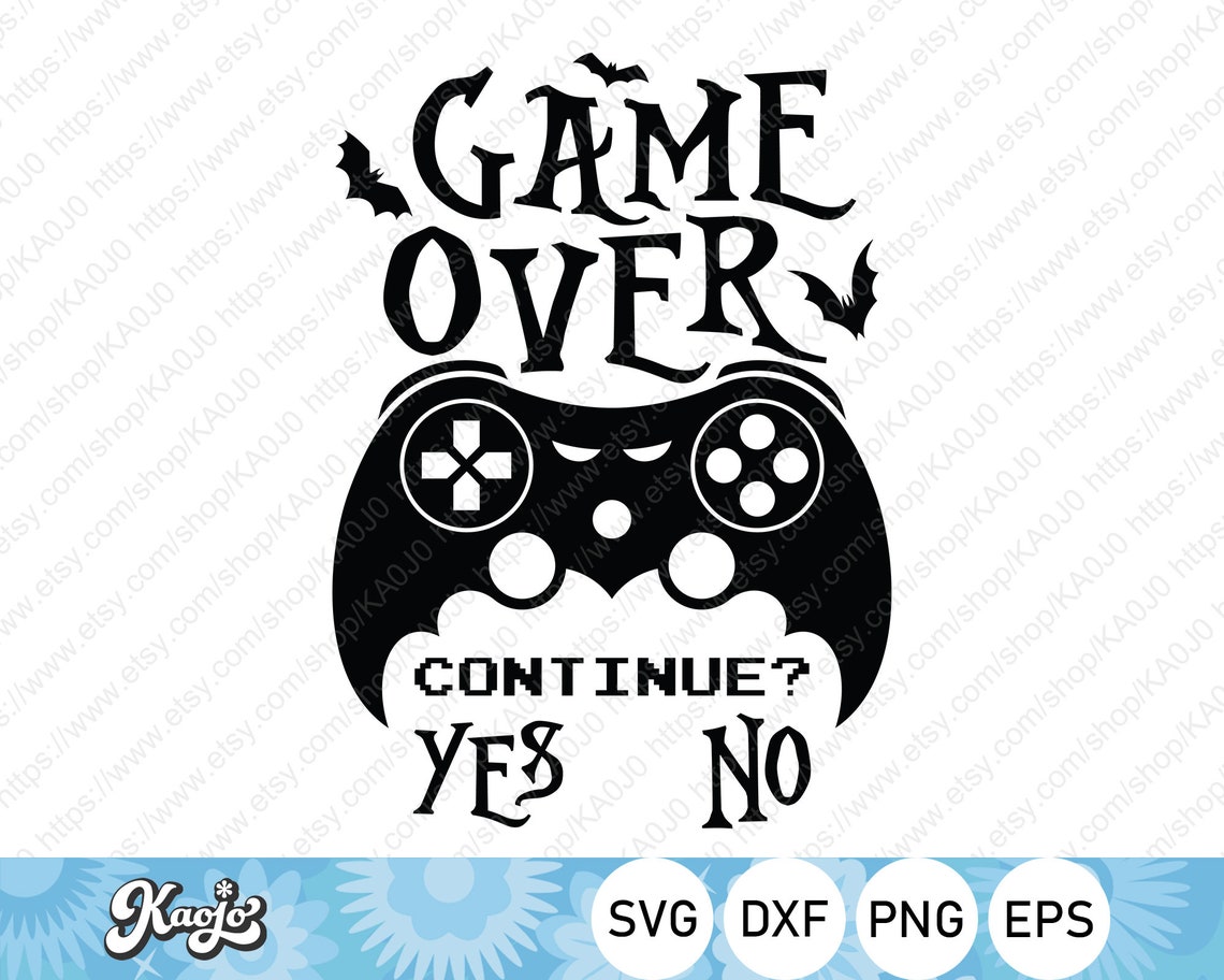 Game Over SVG Funny Halloween Gaming SVG Halloween Bats | Etsy