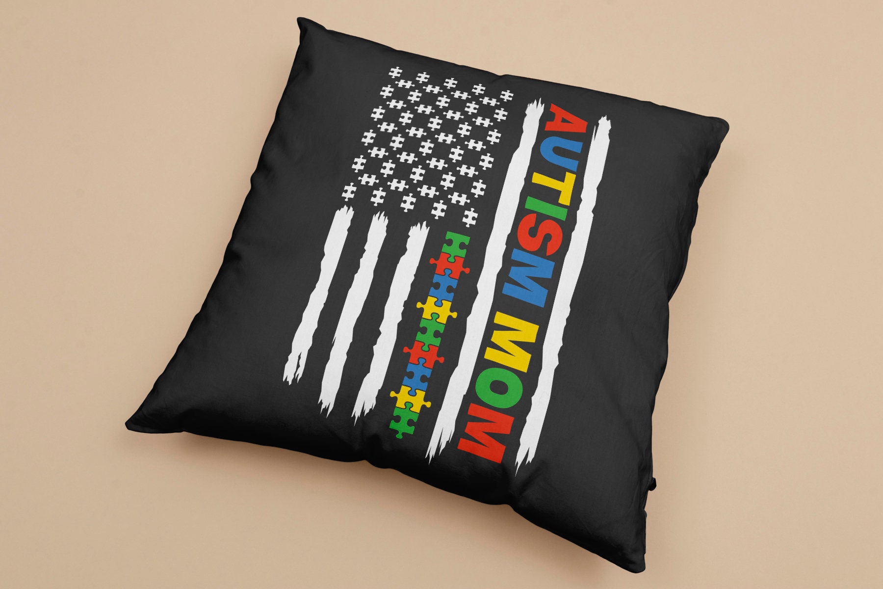 Autism Mom Distressed American Flag SVG Autism Awareness - Etsy