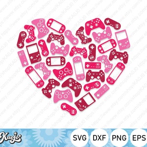 Video Game Heart Valentine's Day Svg, Console Game Controller Heart Svg ...