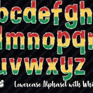 Juneteenth Doodle Letters PNG Bundle, Entire Doodle Alphabet Uppercase ...