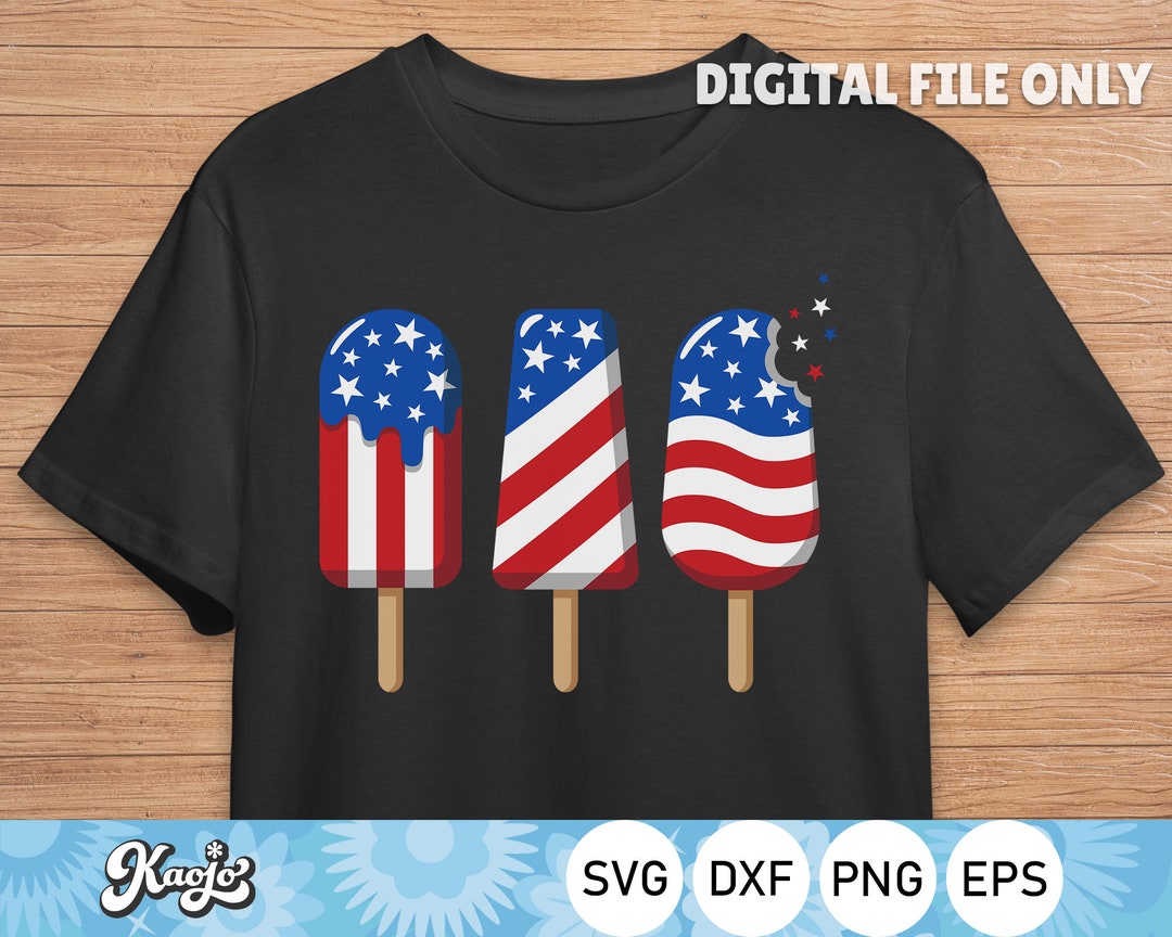 Popsicle American Flag Svg, Patriotic 4th of July Popsicle Svg ...