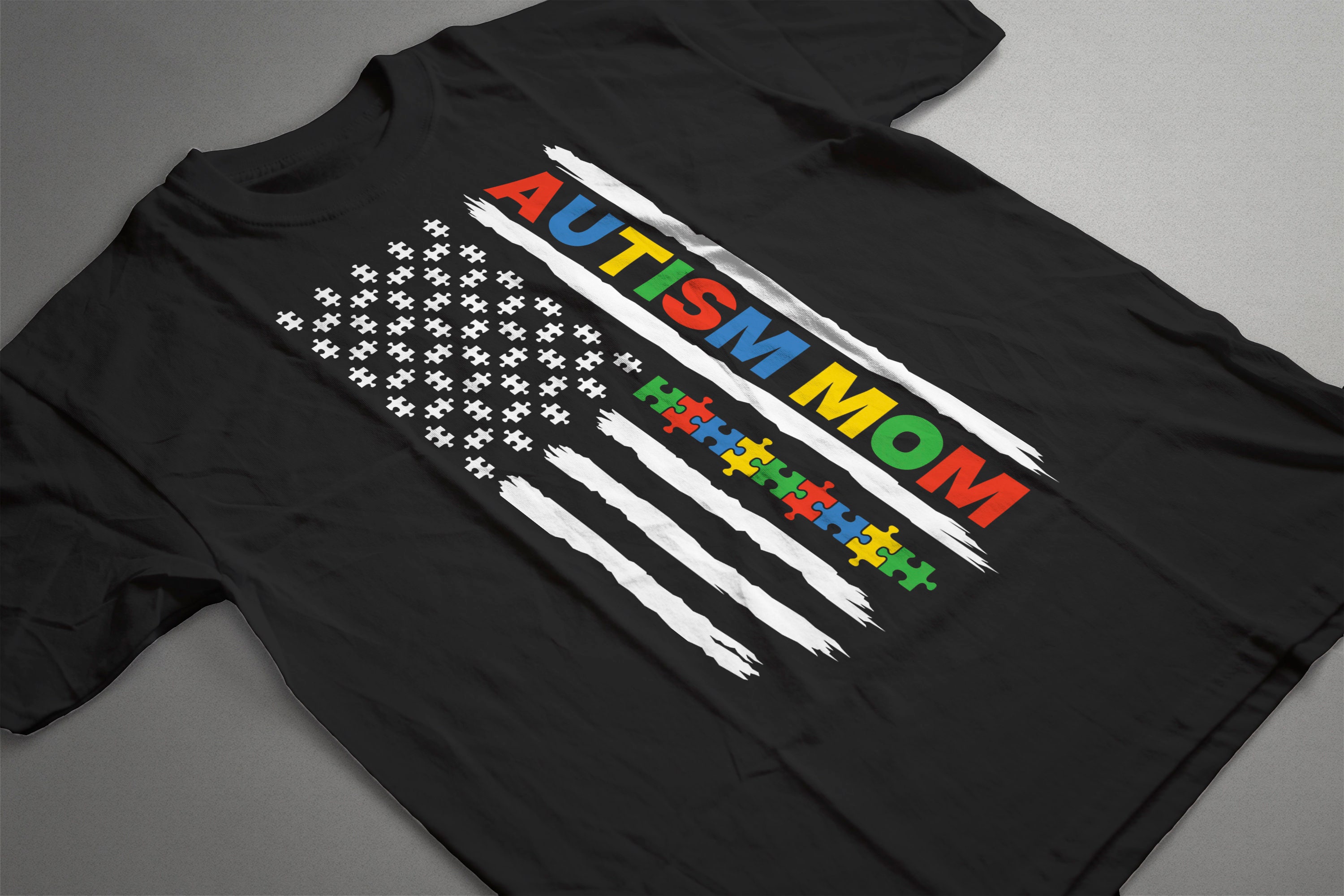 Autism Mom Distressed American Flag SVG Autism Awareness - Etsy