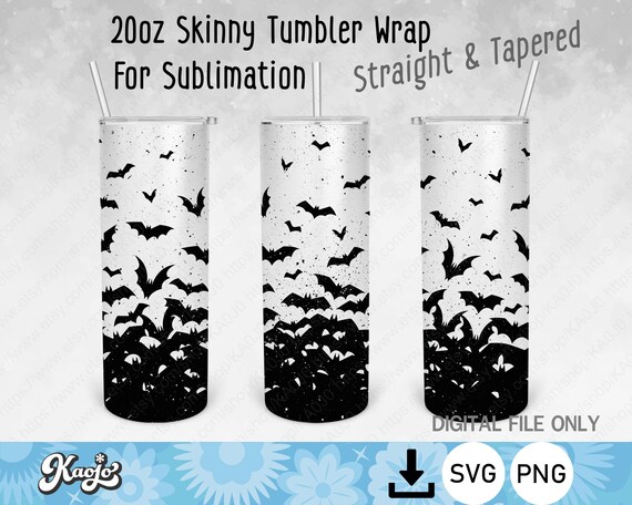 Halloween Bats Sublimation Png Straight and Tapered Tumble - Etsy