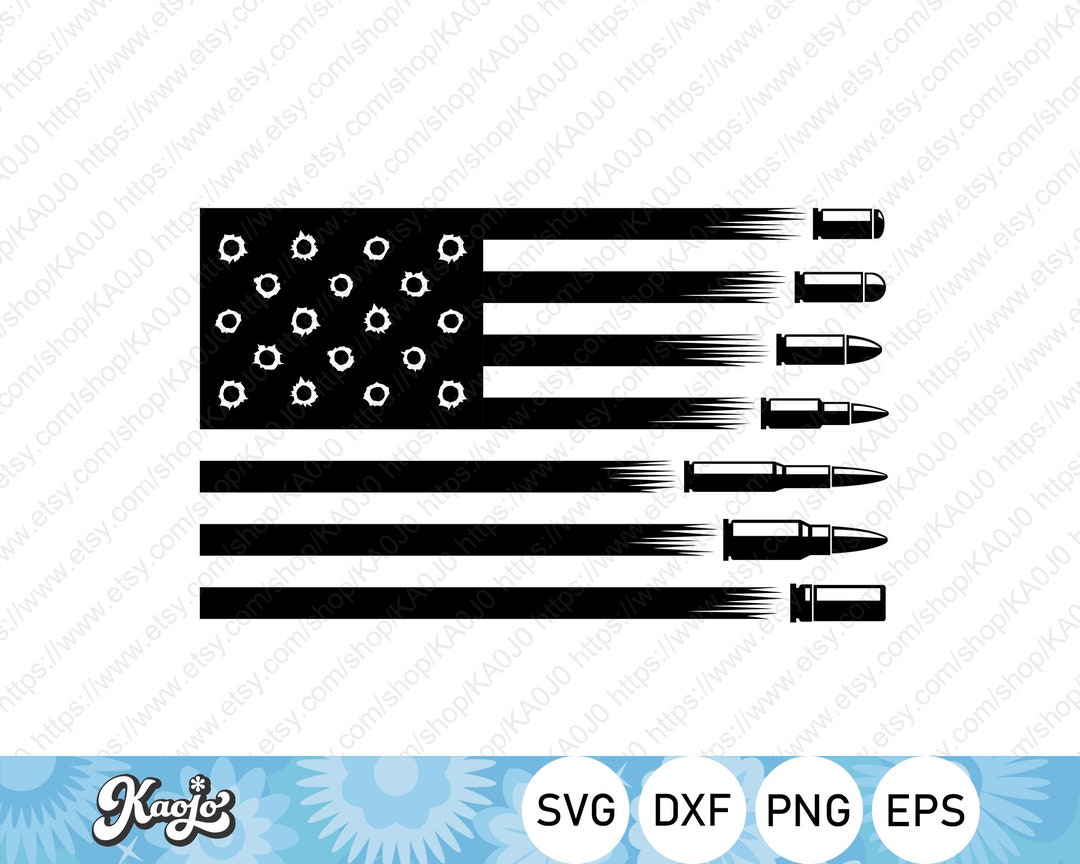 Gun Rifles American Flag SVG, Military American Flag SVG, Instant ...