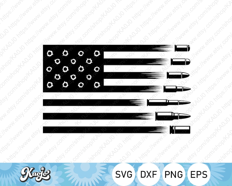 Gun Rifles American Flag SVG Military American Flag SVG | Etsy