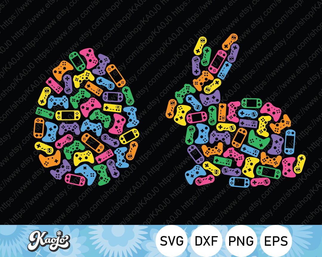 Easter Video Game Controllers Svg, Bunny Console Gamer Svg, Easter Egg ...