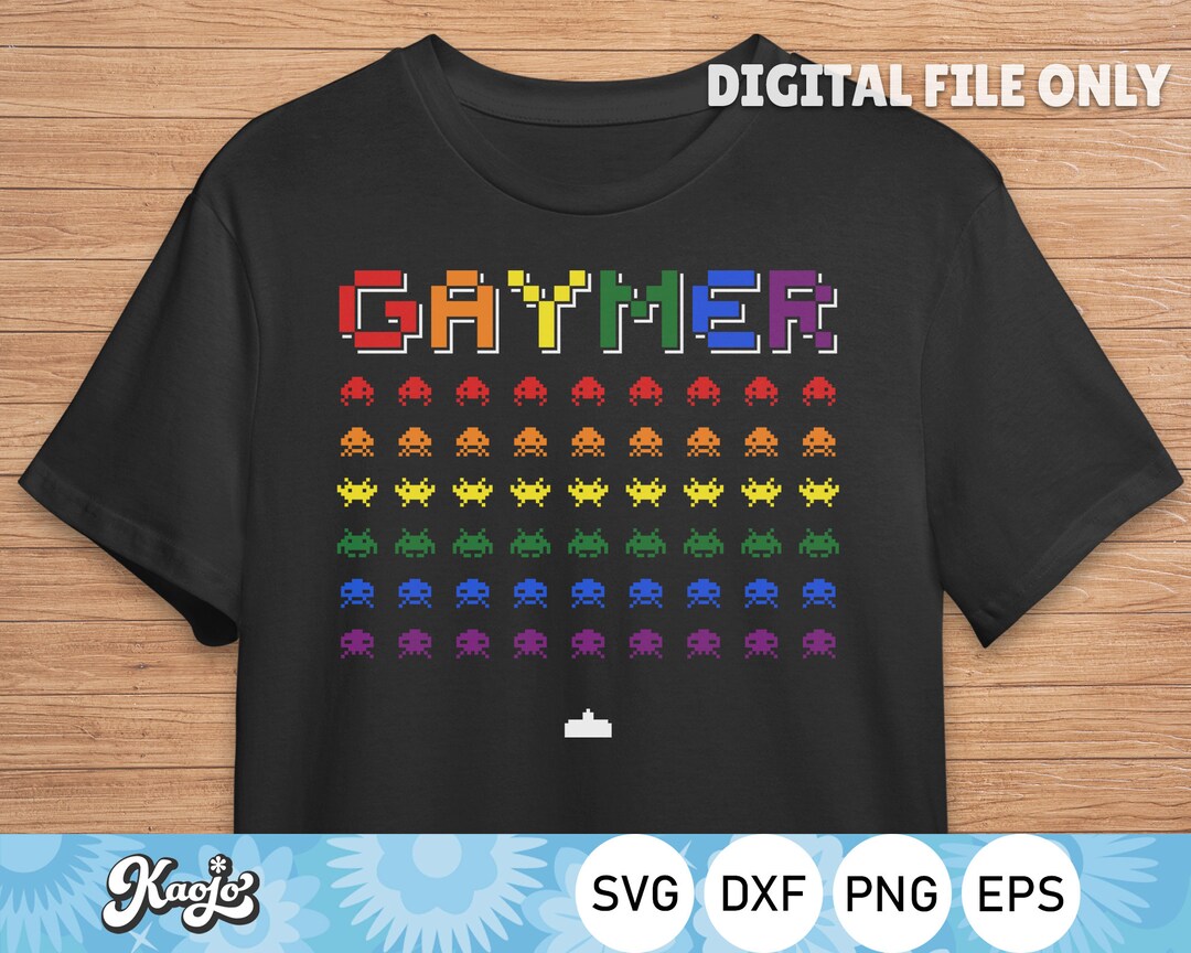 Gaymer Svg, LGBT Alien Invaders Svg, Proud Ally 70s Console Game Svg ...