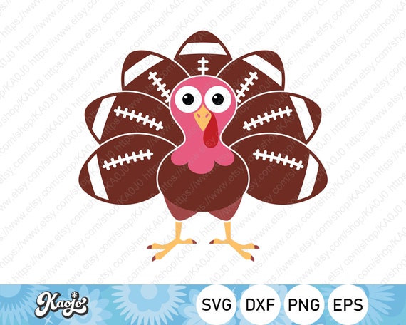 Turkey American Football SVG Thanksgiving Football Turkey | Etsy