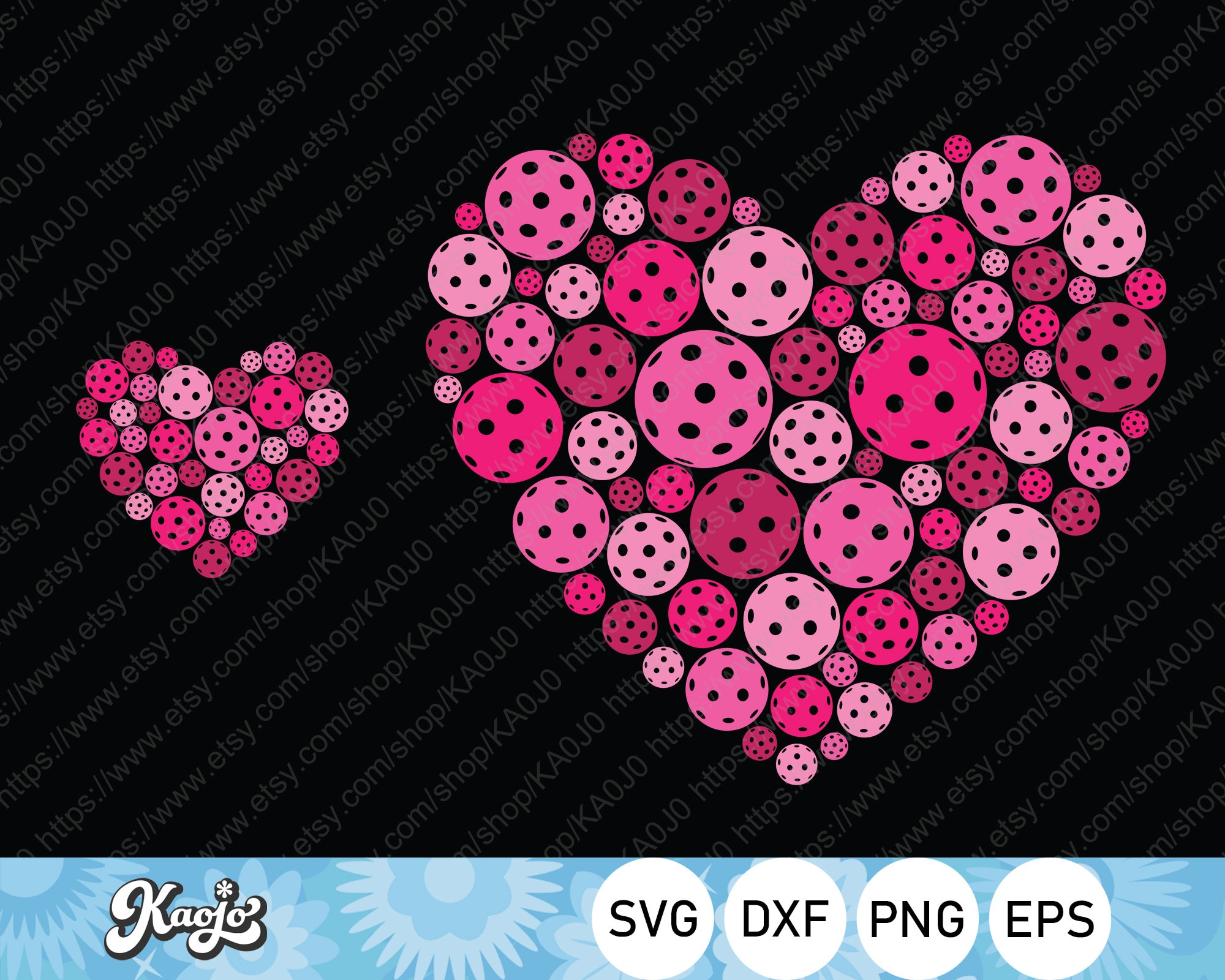 Pickleball Heart Svg Front and Back Pickleballs in Heart - Etsy Canada