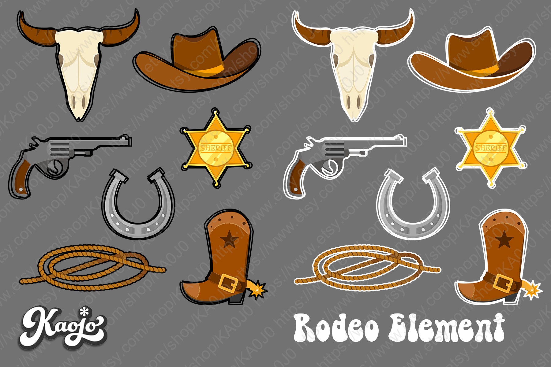 Country Doodle Letters PNG Bundle, Western Groovy Alphabet Uppercase ...