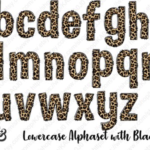 Leopard Print Doodle Letters PNG Bundle, Entire Doodle Alphabet ...