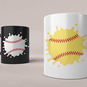 Splatter Sport Balls Bundle Svg, Baseball and Softball Splash Svg ...