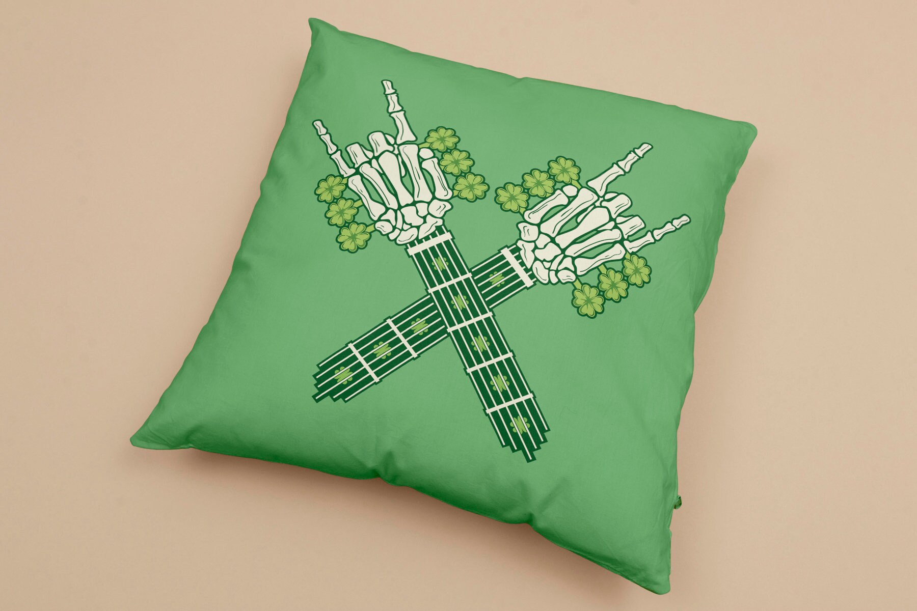 Shamrock Skeleton Hand Guitar Svg, Shamrock N Roll Svg, St Patricks Day ...