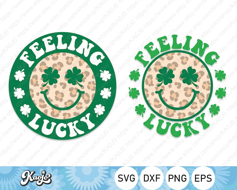 Feeling Lucky Svg Smiley Face Svg Lucky Shamrock Svg Happy | Etsy