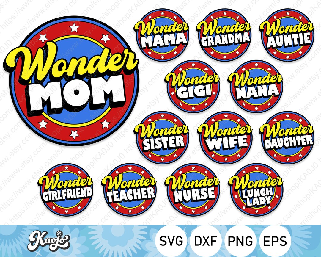 Woman Power Bundle Svg, Superhero Wonder Gang Family Matching Svg ...