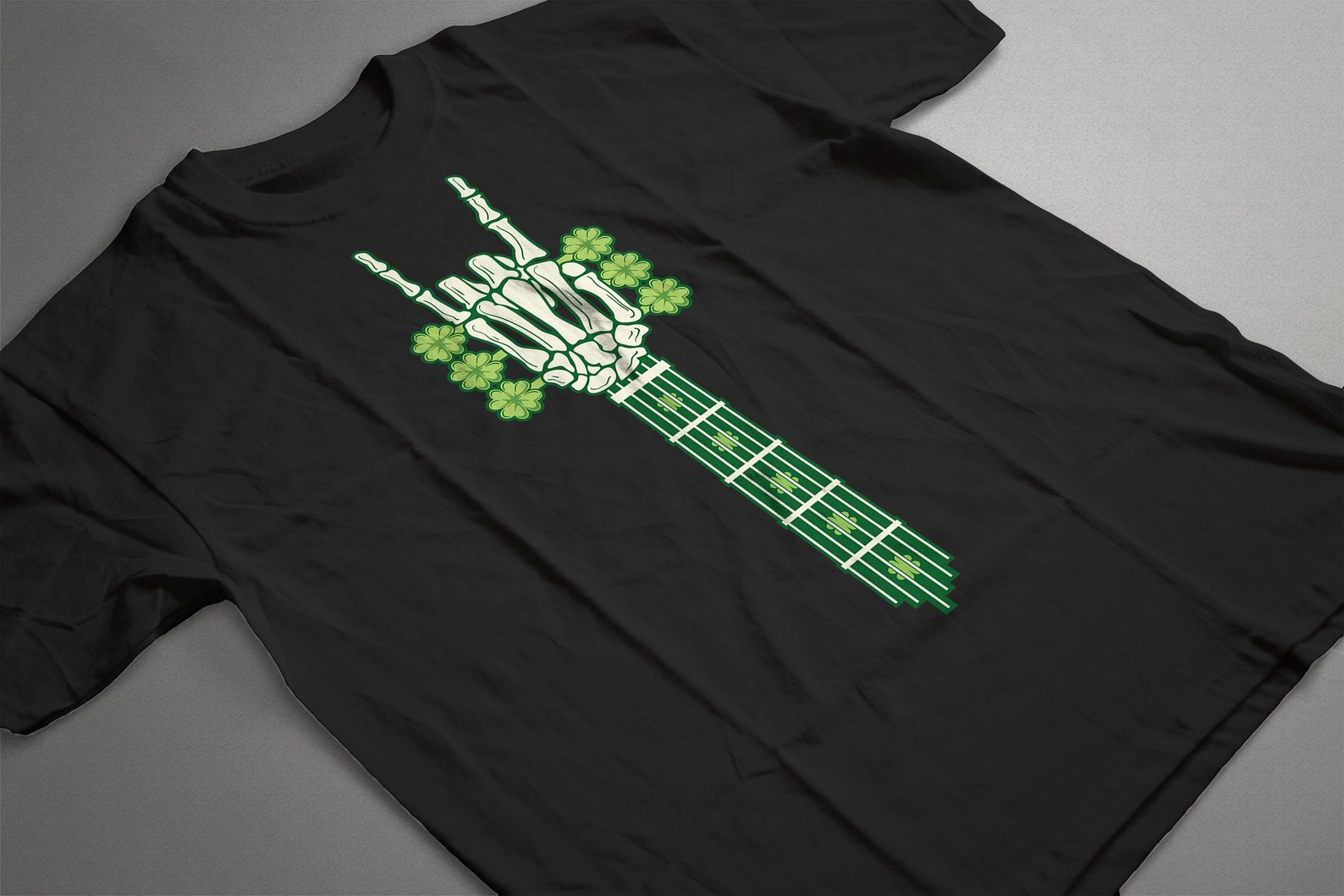 Shamrock Skeleton Hand Guitar Svg, Shamrock N Roll Svg, St Patricks Day ...