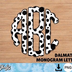 Dalmatian Doodle Monogram Letter PNG, 101 Dog Pattern Alphabet With ...