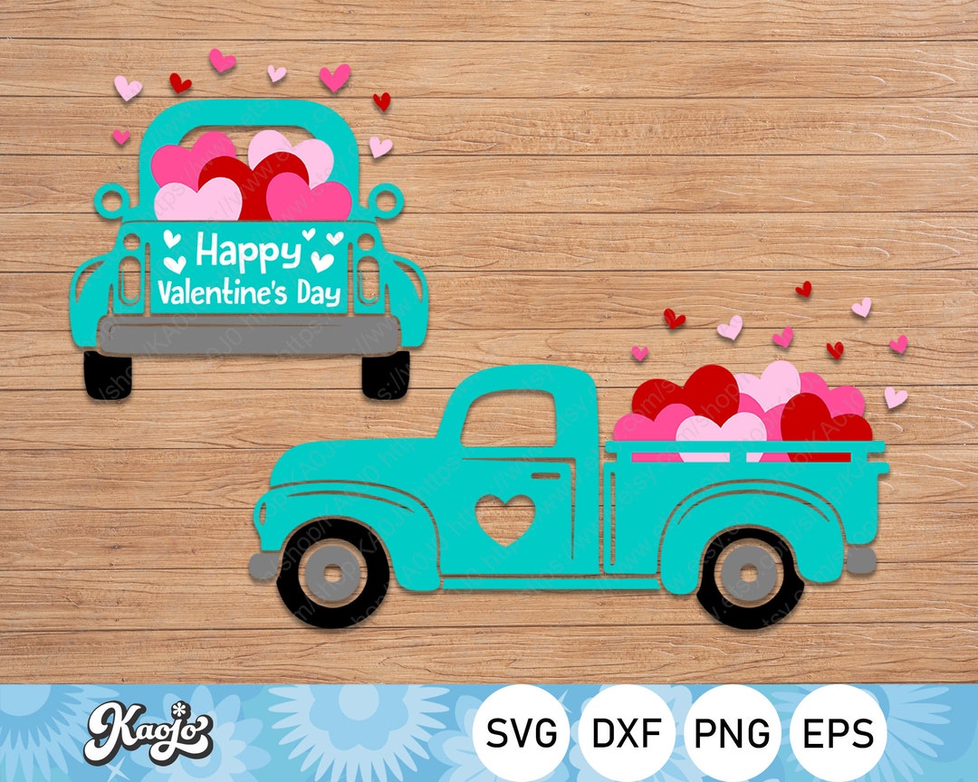 Valentine's Day Truck Svg, Truck Heart Valentines Day Svg, Farmhouse ...