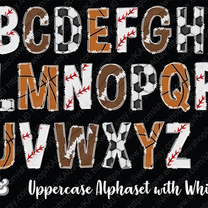 Sport Ball Doodle Letters PNG Bundle, Basketball, Football Alphabet ...