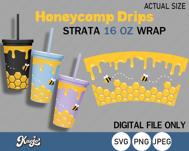 Honeycomb Drips Strata Cup SVG Honeycomb SVG Honey Drip SVG - Etsy
