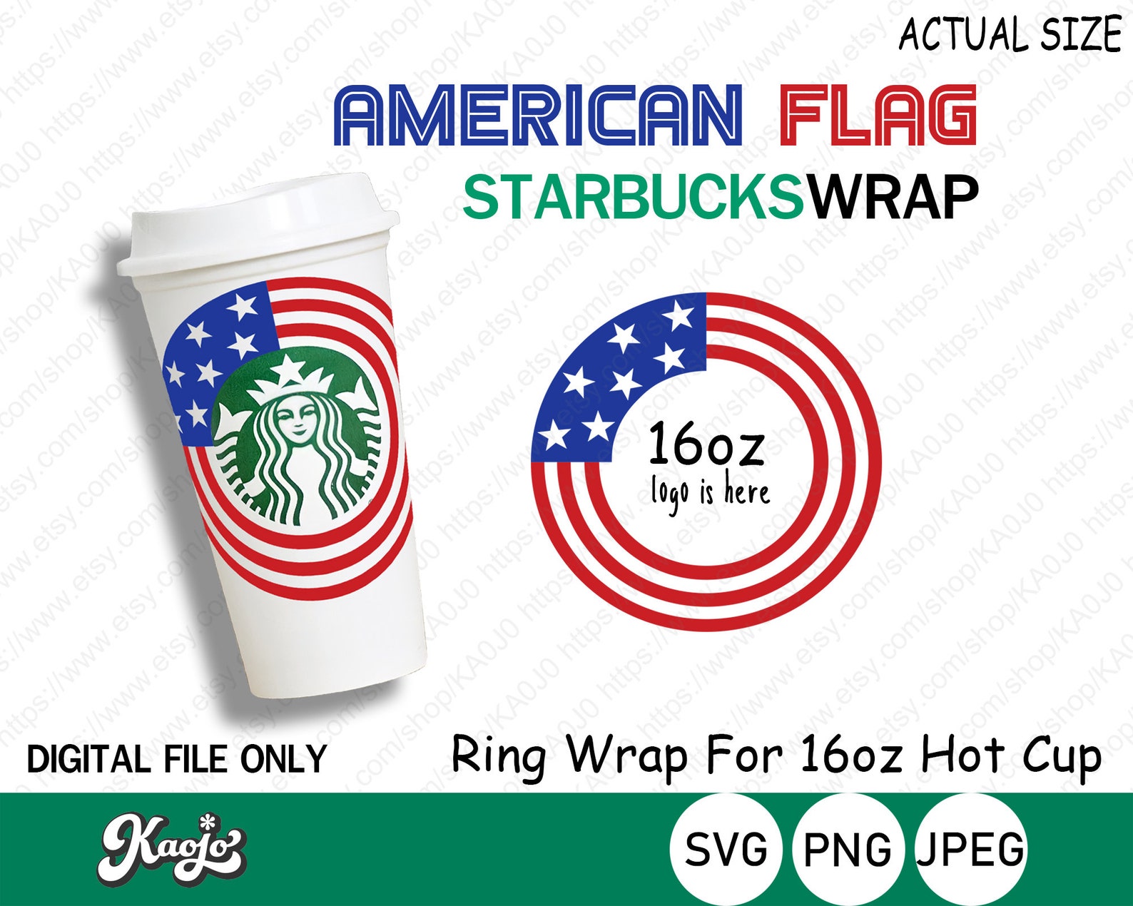 Starbucks Ring American Flag SVG USA Flag Starbucks Cup SVG - Etsy