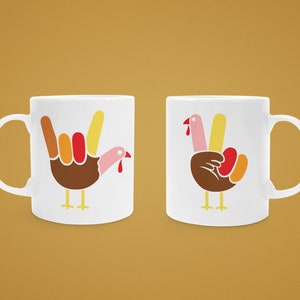 Peace Sign Turkey Hand SVG, I Love You Sign Turkey Hand SVG ...