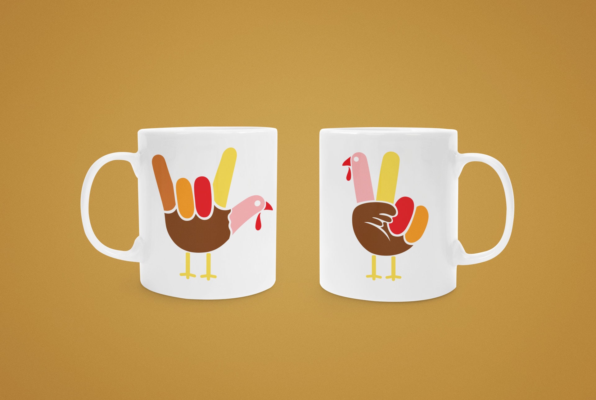 Peace Sign Turkey Hand SVG, I Love You Sign Turkey Hand SVG ...