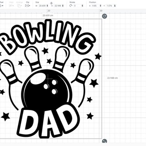Bowling Dad SVG, Cute Bowling Papa SVG, Gift for Bowling Lover SVG ...