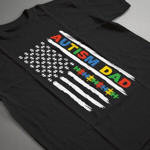 Autism Dad Distressed American Flag SVG, Autism Awareness Colorful Flag ...