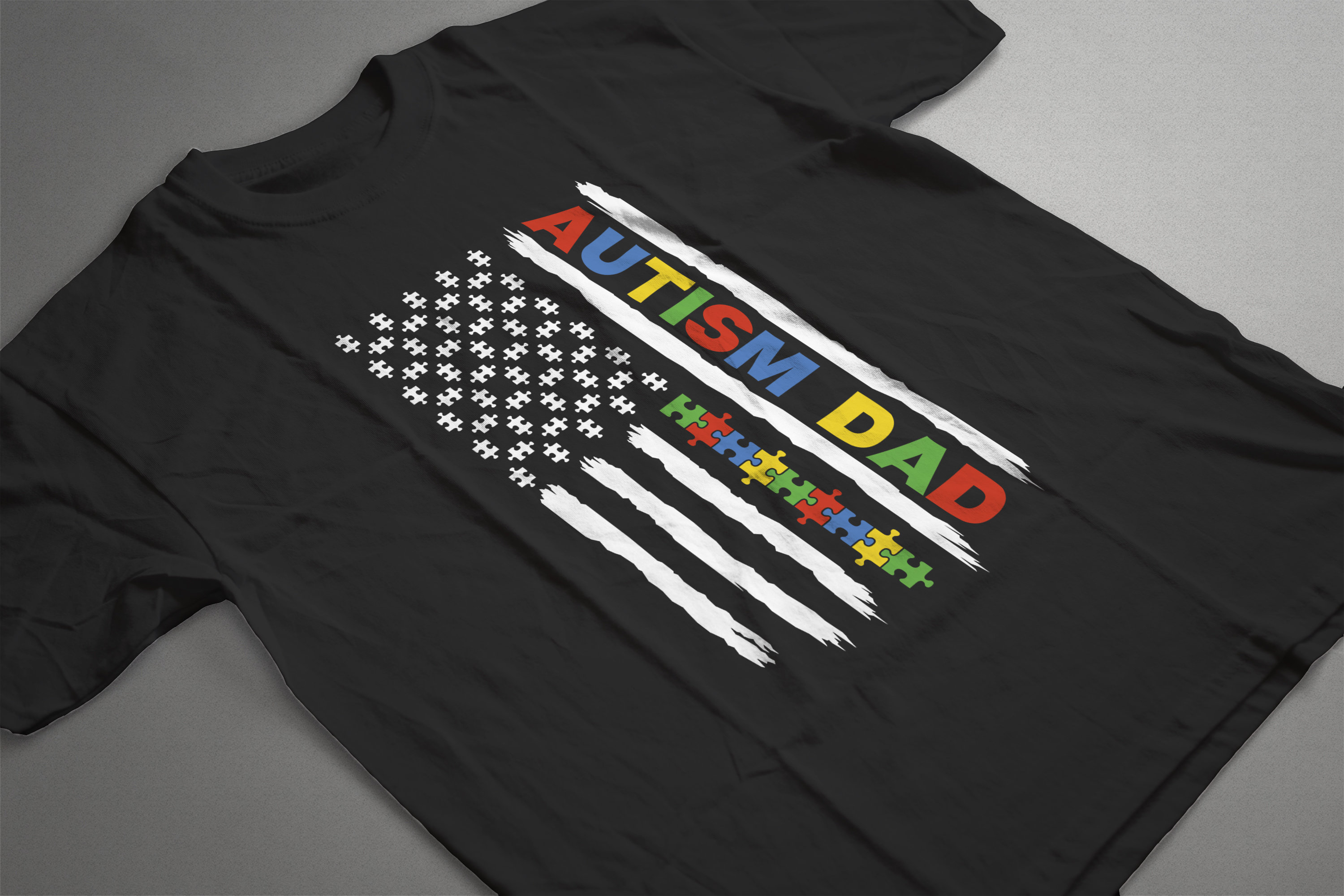 Autism Dad Distressed American Flag SVG Autism Awareness - Etsy