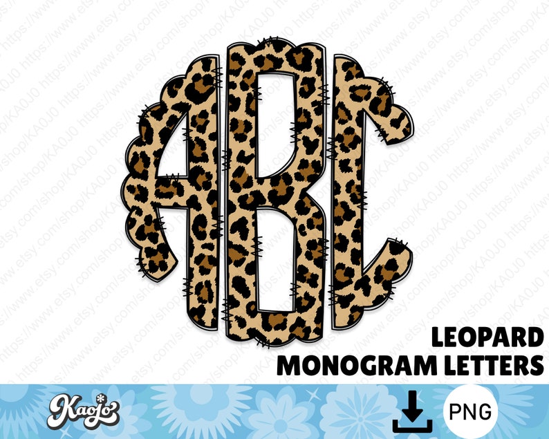Leopard Print Doodle Monogram Letter PNG, Cute Leopard Pattern Alphabet ...