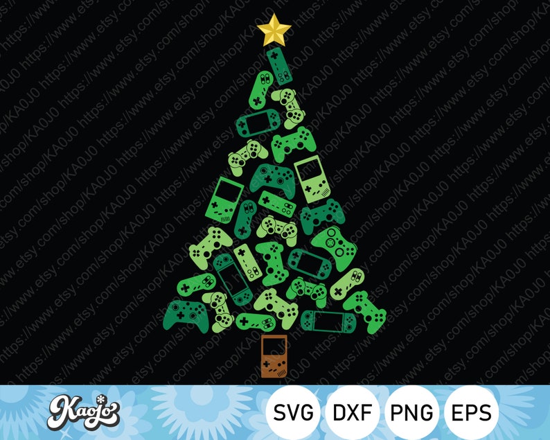 Christmas Tree Gamer Svg Game Controller Assemble Tree Svg - Etsy