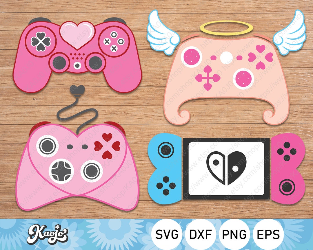 Valentine's Day Game Controller SVG Bundle, Hearts Joysticks SVG ...