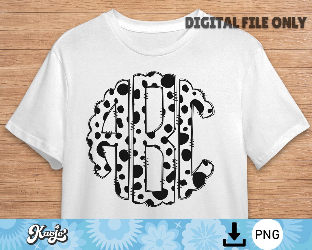 Dalmatian Doodle Monogram Letter PNG, 101 Dog Pattern Alphabet With ...