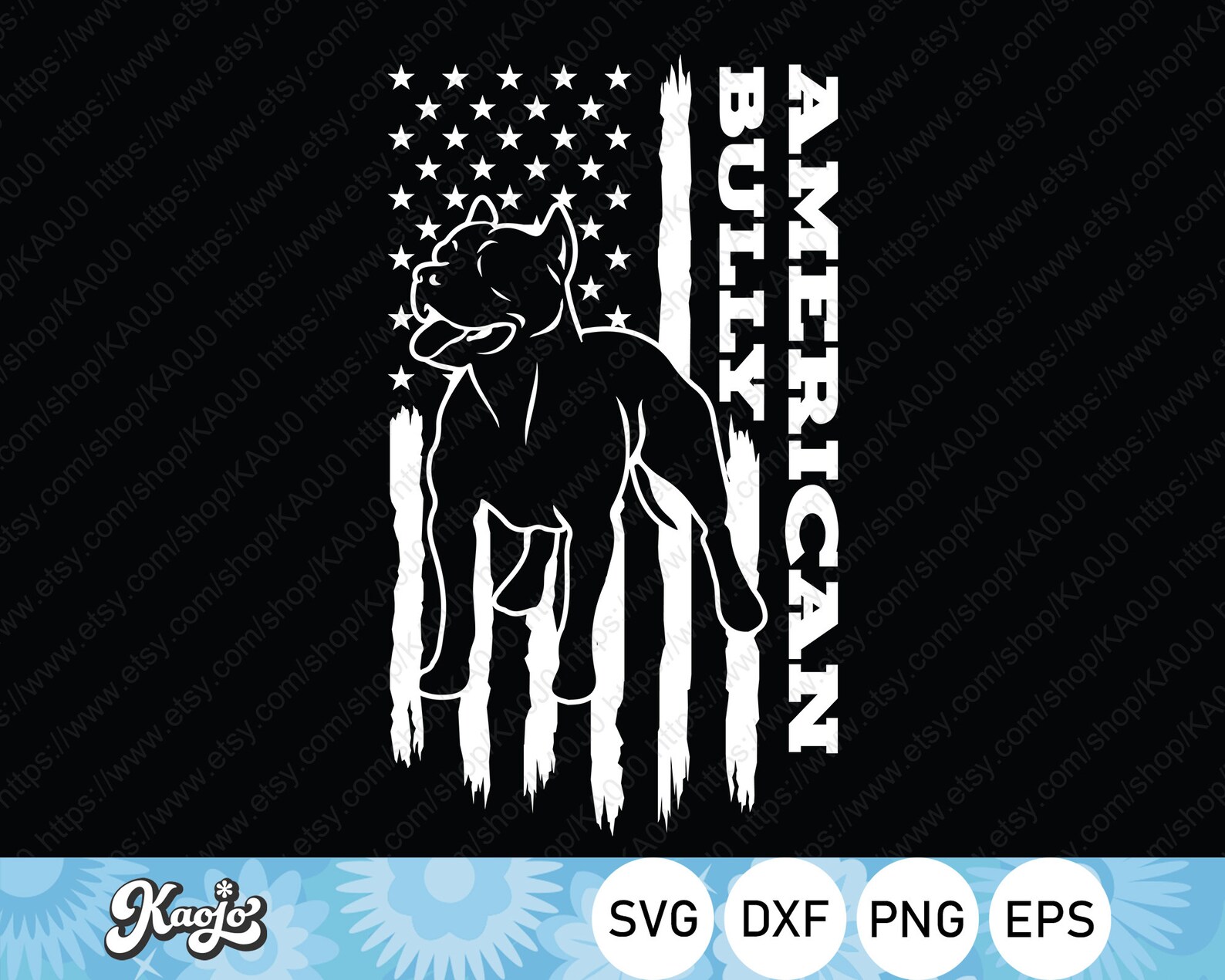 American Bully SVG American Flag Pitbull SVG Distressed USA - Etsy