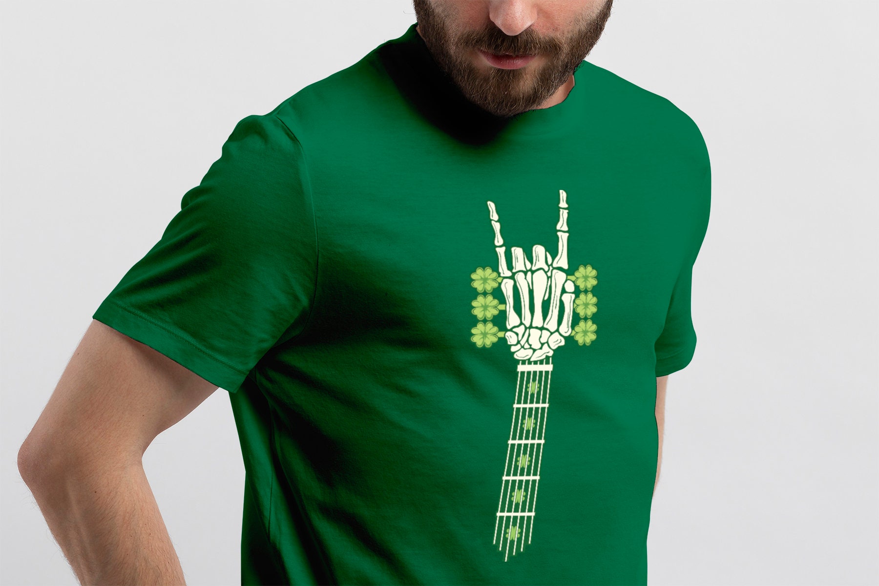 Shamrock Skeleton Hand Guitar Svg, Shamrock N Roll Svg, St Patricks Day ...